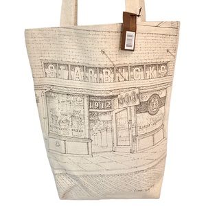 Starbucks | Bags | Starbucks Pike Place Sketch Canvas Tote Bag 912 ...